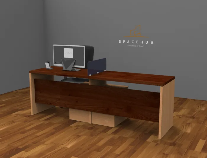 Straight Desk 2 Pax with Drawers - Space Hub
